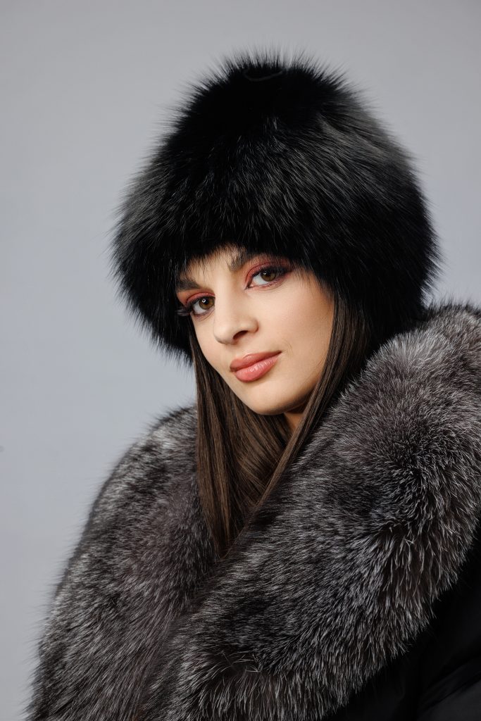 Fes din blană naturală de vulpe, culoare Negru, model spicat | MIRAL ...