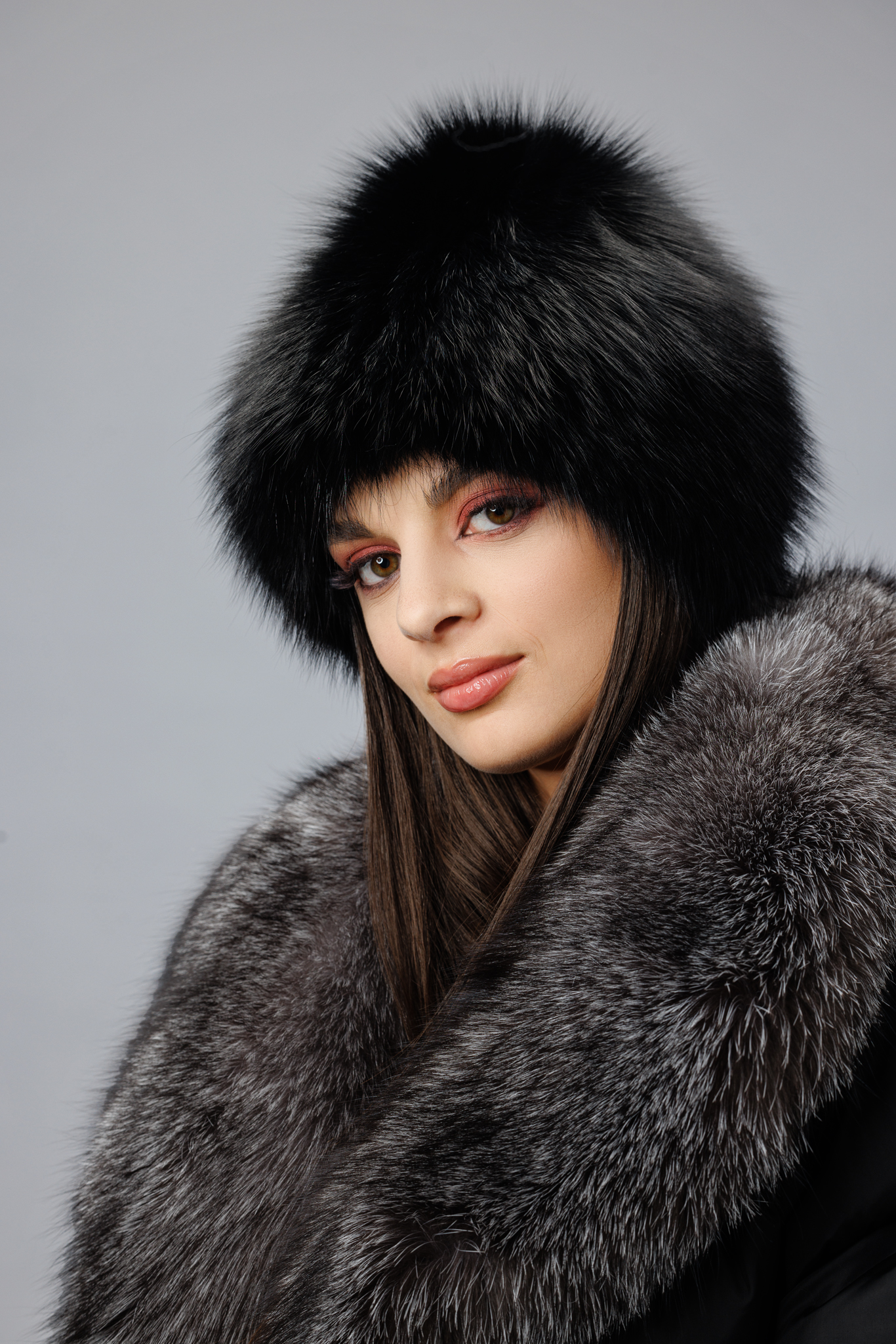 Fes din blană naturală de vulpe, culoare Negru, model spicat | MIRAL ...